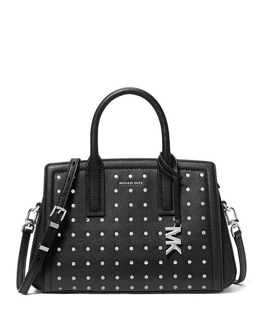 Michael Kors Laila Small Satchel in Black | Lyst
