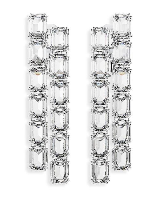 Swarovski Millenia Octagon Crystal Clip On Linear Drop Earrings in ...