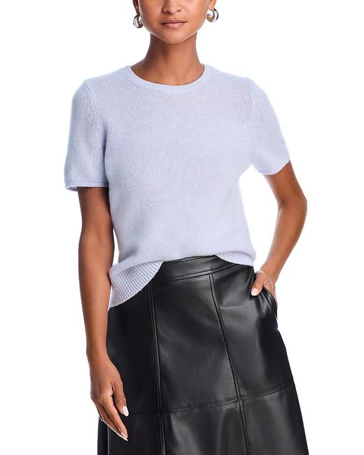 C by Bloomingdale's Cashmere Short Sleeve Cashmere Shell Top in Blue ...