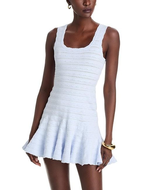 LoveShackFancy Maryanne Open Knit Mini Dress in White | Lyst