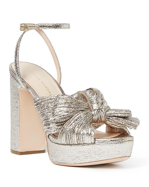 Loeffler Randall Strappy Bow Platform Sandals in Natural | Lyst
