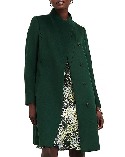 Hobbs Marissa Concealed Placket Coat in Green | Lyst