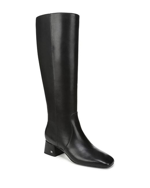 Sam Edelman Porter Wide Riding Boots in Black | Lyst UK