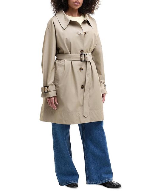 Barbour Plus Maia Trench Coat in Natural | Lyst