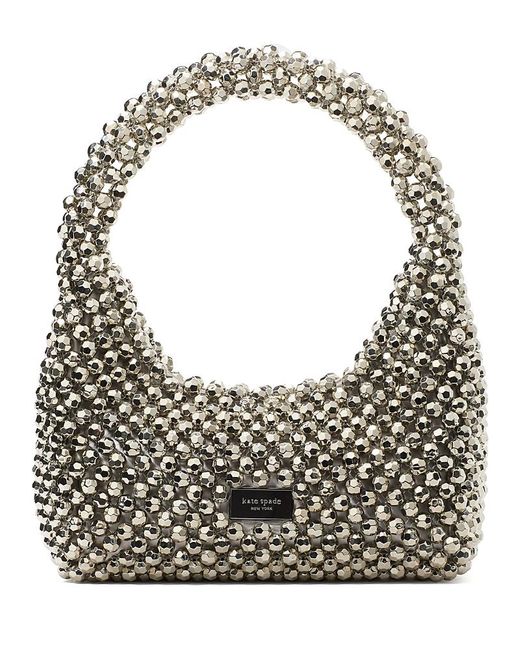 Kate Spade Twirl Beaded Top Handle Bag in Gray | Lyst