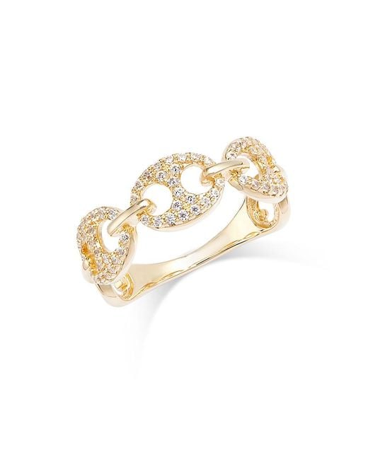 Bloomingdale's Fine Collection Diamond Pave Mariner Link Ring in White ...