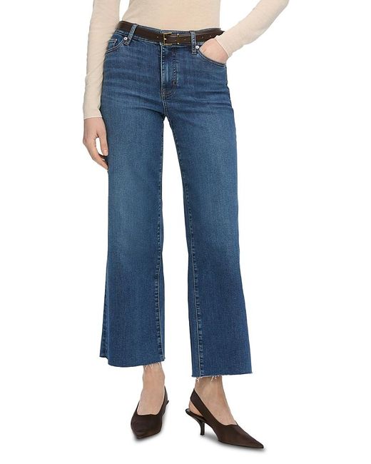 FRAME Le Slim High Rise Ankle Crop Palazzo Jeans in Blue | Lyst UK