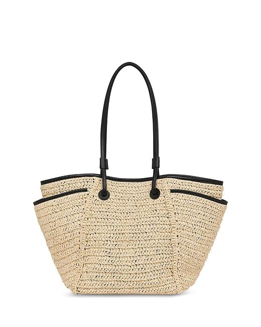 Whistles Zoelle Straw Popper Tote in Natural | Lyst