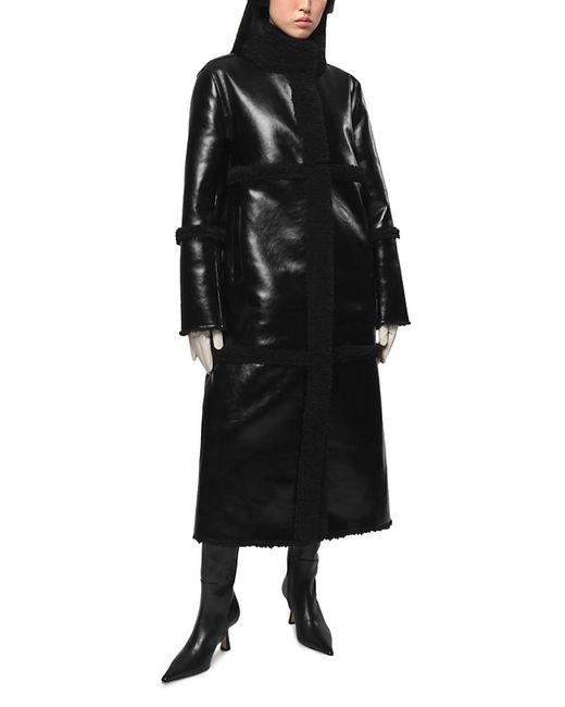 Apparis Tilly Reversible Faux Shearling Coat in Black | Lyst