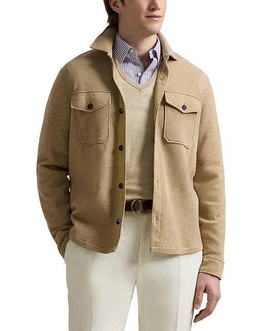 Polo Ralph Lauren Double Knit Mesh Shirt Jacket in Natural for Men | Lyst