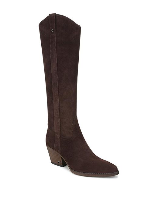 Sam Edelman Wyatt Suede Western Boots in Brown | Lyst UK