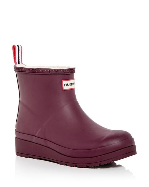 HUNTER Play Insulated Rain Booties in Purple | Lyst