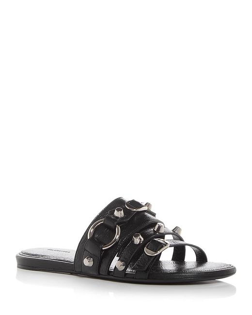 Balenciaga City Embellished Slide Sandals in Black | Lyst