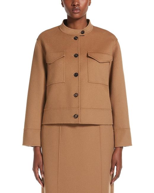 Max Mara Supremo Wool Short Jacket in Brown | Lyst