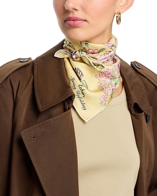 Echo Spring Unfolding Silk Square Scarf in Brown | Lyst