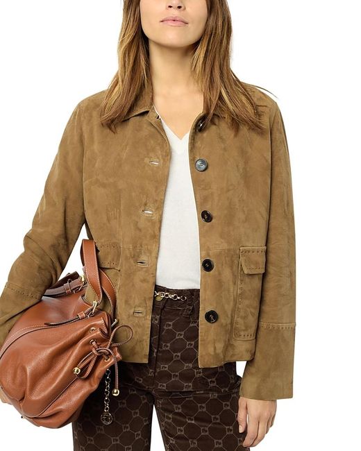 Gerard Darel Badya Suede Jacket in Brown | Lyst