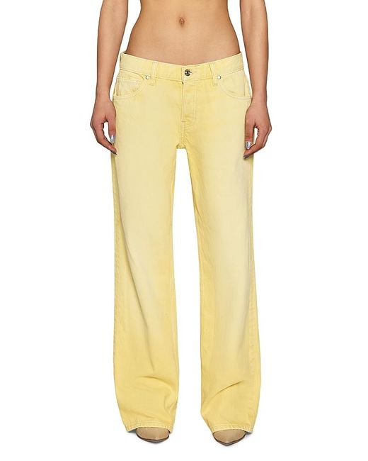 EB DENIM Cropped Low Rise Baggy Jeans in Yellow | Lyst