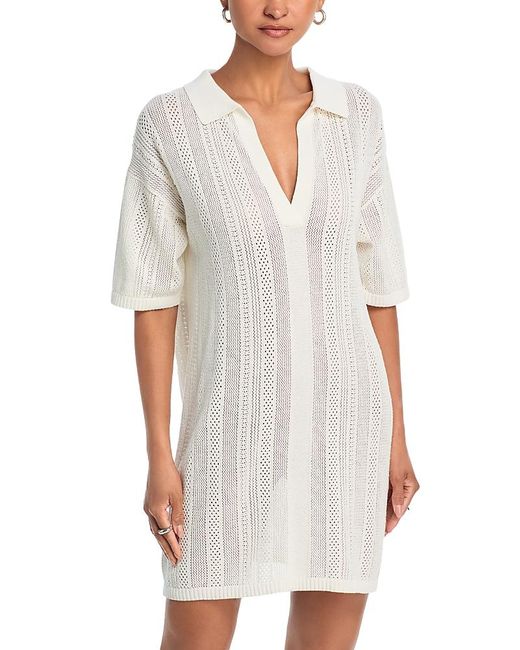 Velvet By Graham & Spencer Mila Pointelle Mini Dress in White | Lyst