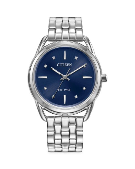 Citizen Eco Drive Dress Classic Watch in Blue/Silver (Blue) | Lyst