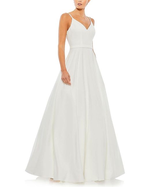 Mac Duggal Classic A-Line V-Neck Ballgown in White | Lyst