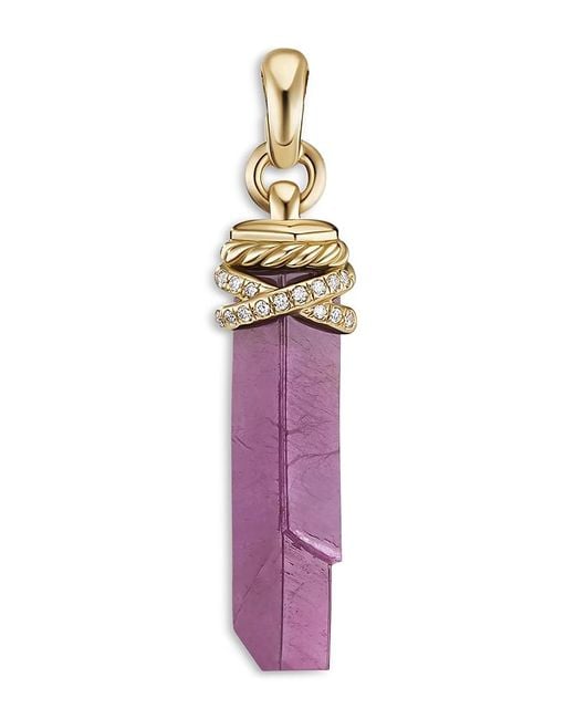 David Yurman Amulets 18K Wrapped Ruby Amulet With Pave Diamonds in Pink ...