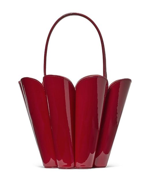 Kate Spade Spade Flower Patent Leather Bucket Bag in Red | Lyst