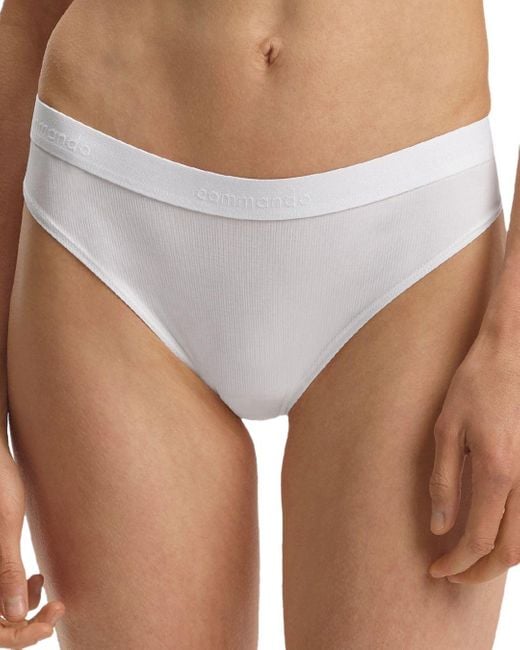 Commando Cotton Ballet Body Thong In White Lyst