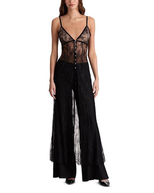 Alice + Olivia Melodie Lace Maxi Top in Black | Lyst UK
