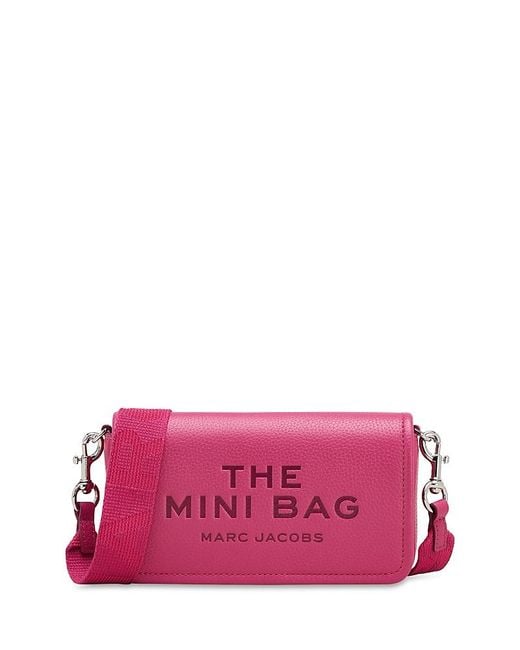 Marc Jacobs The Mini Bag Leather Crossbody in Pink | Lyst