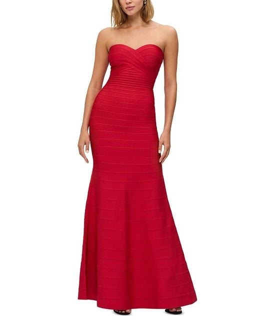 Hervé Léger The Sara Gown in Red | Lyst
