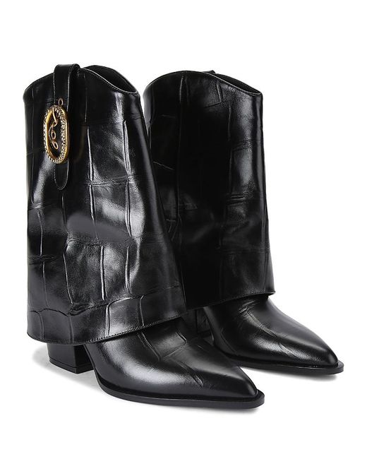 Kurt Geiger Fold Over Ankle Boots in Black | Lyst UK