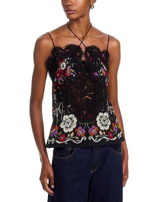 FARM Rio Rococo Flowers Top in Black | Lyst UK