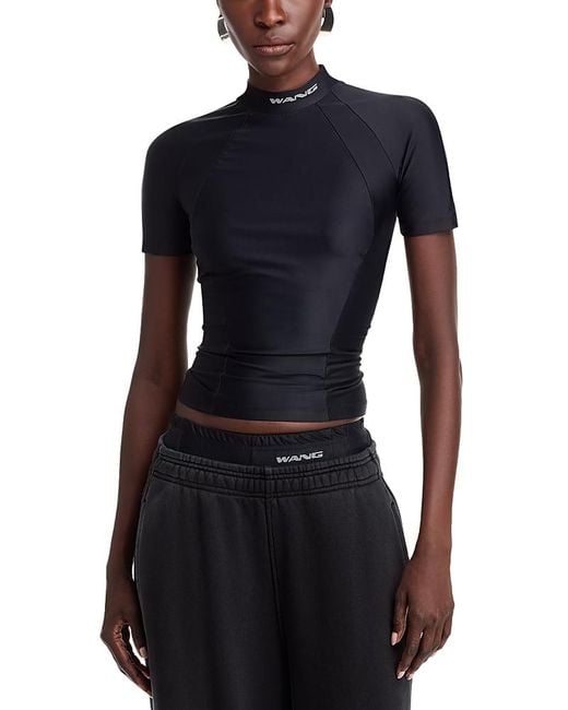T By Alexander Wang Alexanderwang. T Mock Neck Rash Guard in Blue | Lyst