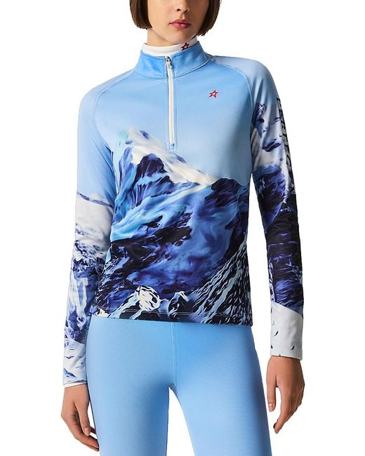 Perfect Moment Quarter Zip Base Layer Top in Blue | Lyst UK