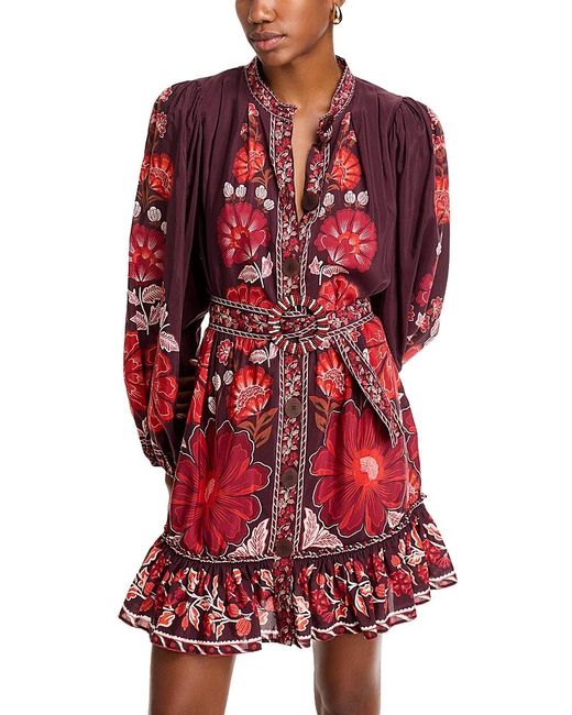 FARM Rio Mini Dress in Red | Lyst