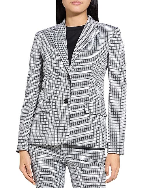 Theory Two Button Blazer in Grey | Lyst UK
