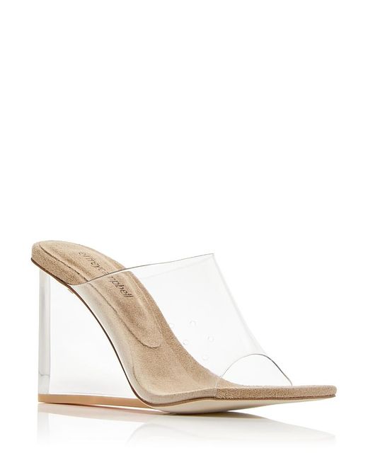Jeffrey Campbell Wedge Slide Sandals in White | Lyst UK