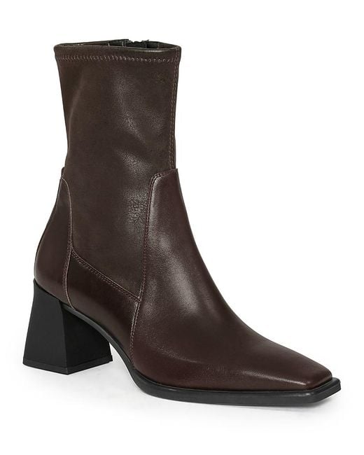 Vagabond Shoemakers Hedda Square Toe Block Heel Ankle Boots in Brown | Lyst