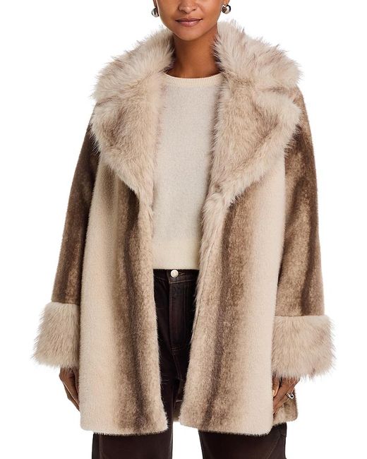 Steve Madden Carmelina Faux Fur Coat in Natural | Lyst