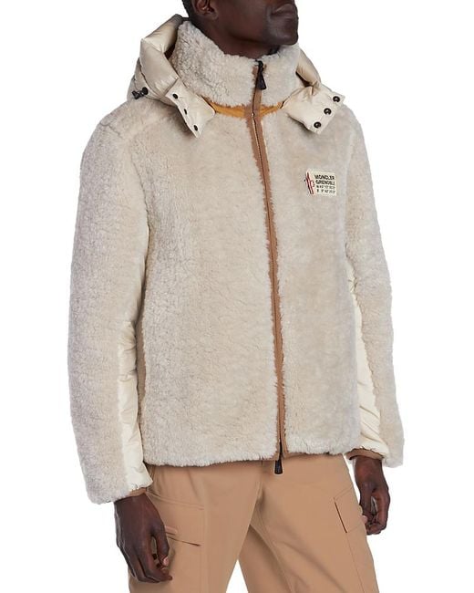 Moncler Reversible Wengi Teddy Fleece Jacket in Gray for Men | Lyst