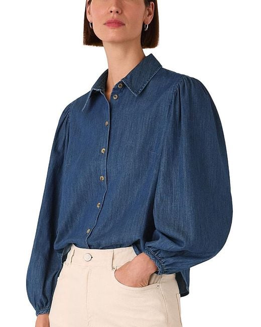 Whistles Chambray Shirt in Blue | Lyst