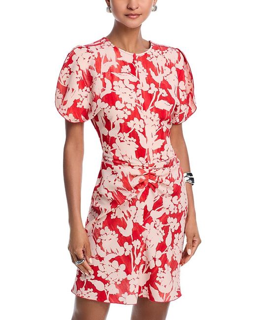 Victoria Beckham Gather Waist Mini Dress in Red | Lyst UK