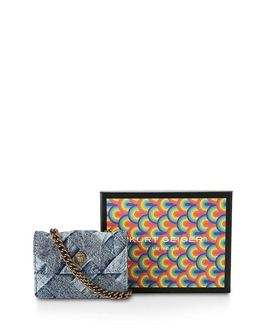 Kurt Geiger Micro Kensington Denim Crossbody Bag in Blue | Lyst UK