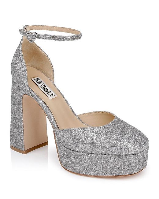 Badgley Mischka Jayda Platform Pumps in Gray | Lyst