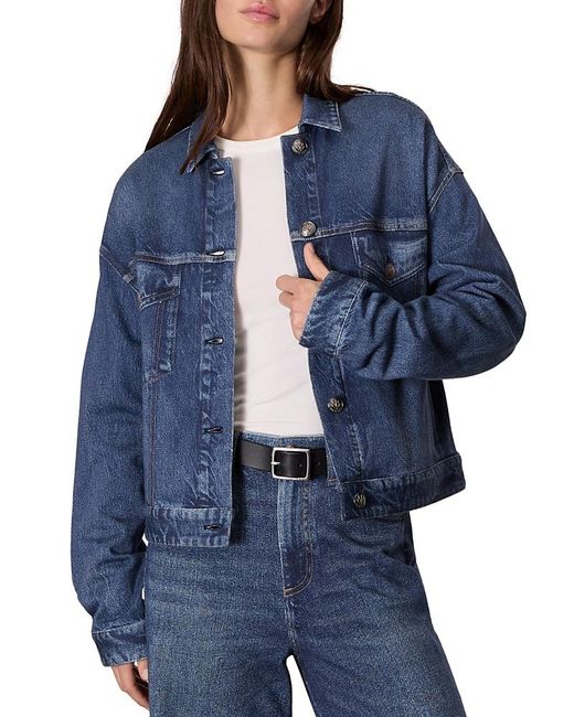 Rag & Bone Miramar Fleece Terry Trucker Jacket in Blue | Lyst