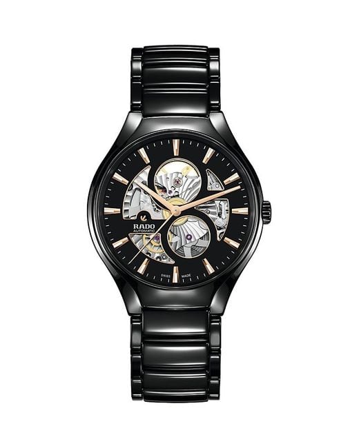 Rado True Round Automatic Open Heart Watch, 40Mm in Black | Lyst