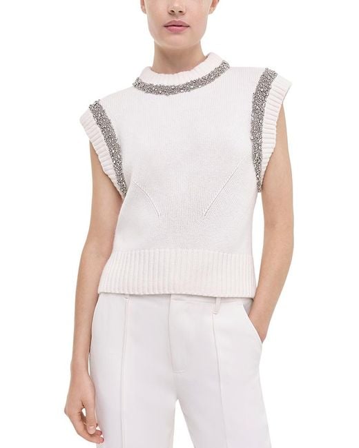 Jonathan Simkhai Joanae Embellished Sweater in White | Lyst