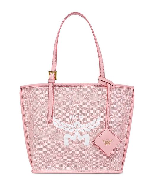 MCM Himmel Mini Lauretos Shopper Tote in Pink | Lyst