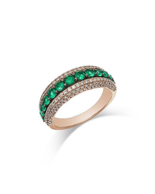 Bloomingdale's Fine Collection Emerald & Champagne Diamond Multi-Row ...
