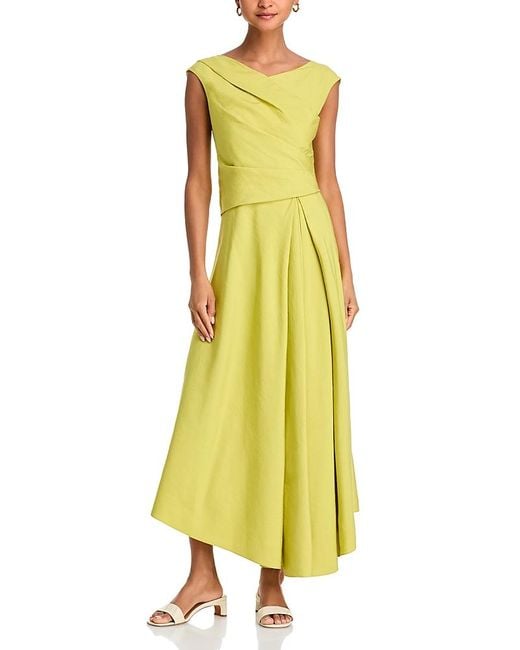 Lafayette 148 New York Silk Linen Drape Front Asymmetric Dress in ...
